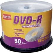 Amazon.com: Staples 50/Pack 4.7GB DVD-R, Spindle with FREE 128MB Flash ...