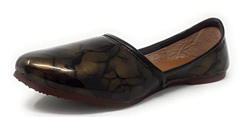 EKIN Men's Shining Black Golden Mojari - 9 UK : Amazon.in: Shoes & Handbags