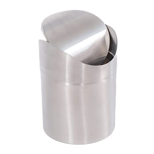 Estilo Mini Countertop Trash Can | Brushed Stainless Steel, Swing Top ...