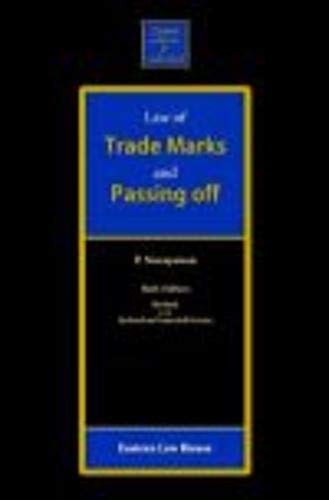 Law of Trade Marks and Passing Off With Supplement: P. Narayanan ...