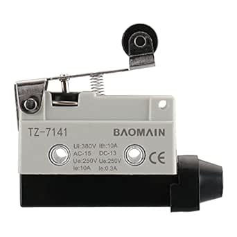 Baomain TZ-7141 - Interruptor de límite horizontal con bisagra corta, palanca de rodillo ...