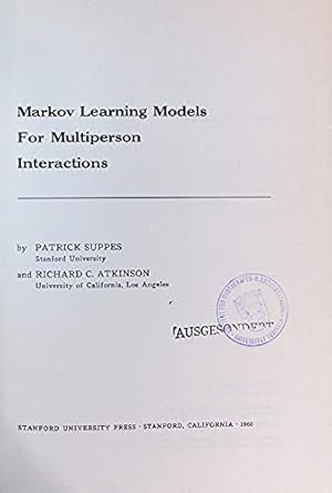 Buy Markov Learning Models Book Online at Low Prices in India | Markov ...