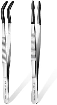 Amazon.com: 2 Pieces Tweezers with Rubber Tips Set PVC Rubber Coated ...