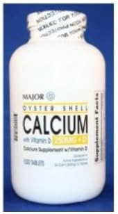 Amazon.com: Major Pharmaceuticals Calcium Supplement 250mg with D3 100 ...
