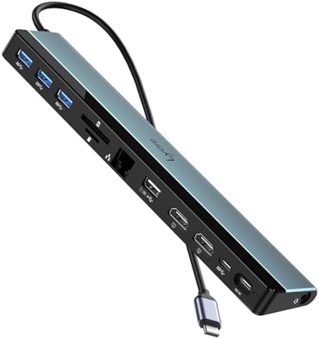 Amazon.com: Lyare USB C Docking Station Dual HDMI: 12-in-1 with Dual ...