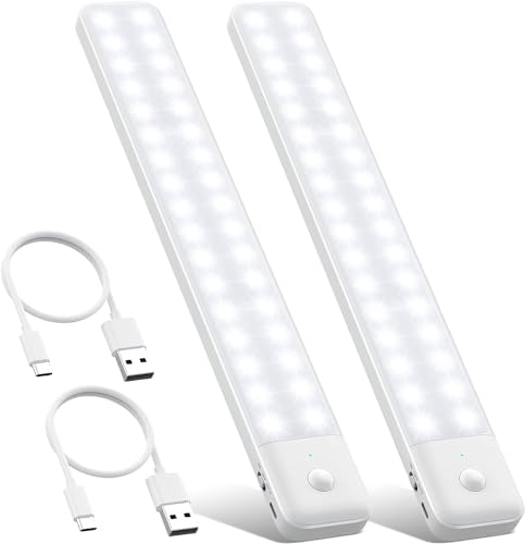 80LEDs Under Cabinet Light 2 Pack,Motion Sensor Led Light Indoor,USB C ...
