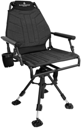 Amazon.com: Black Sierra Silent 360° Swivel Hunting Chair with Steel ...