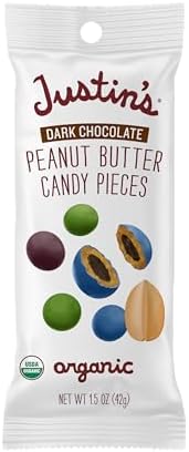 Amazon.com : Justin's Dark Chocolate Creamy Peanut Butter Candy Pieces ...