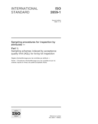 ISO 2859-1:1999, Second Edition: Sampling procedures for inspection by ...