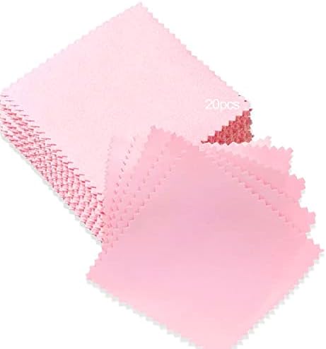 20 PCS Silver Jewelry Cleaning Cloth, Double Sided Polishing Cloth Pink ...