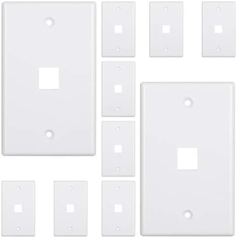 VCE 2 Port Keystone Wall Plate UL Listed (10-Pack), Single Gang Wall ...