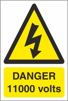 danger 11000 volts safety sign sticker, Waterproof sticker : Amazon.in ...