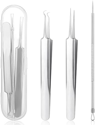 Amazon.com: 3pcs Blackhead Tweezers, Stainless Steel Ingrown Hair ...