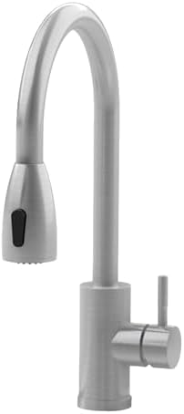 Gooseneck Utility Sink Faucet with Sprayer - Stainless-Steel Faucets ...