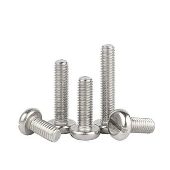 Amazon.com: 20/50pcs M2 M2.5 M3 304 Stainless Steel Metric Threaded Slotted Pan Head Round Head ...