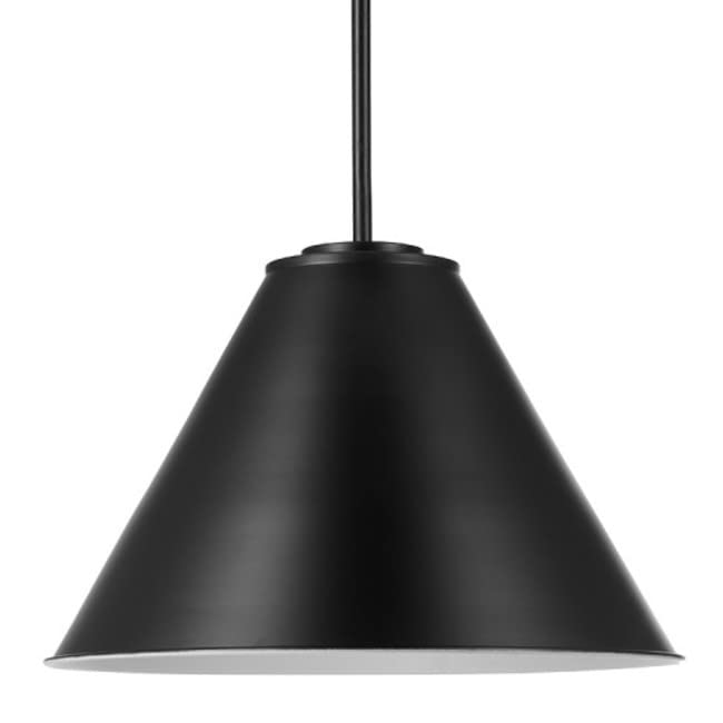 Globe Electric 66007 Irvine 1-Light Pendant Light, Matte Black, White ...
