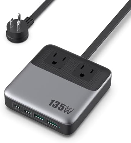 Amazon.com: USB C Charger Block,135W GaN Fast Charging Station Hub,6-in ...