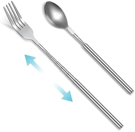 Amazon.com | Extendable Spoon Fork, Stainless Steel retractable Long ...