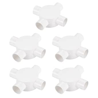 Amazon.com: MECCANIXITY PVC Conduit Box Junction Box 4 Way Round Wire ...