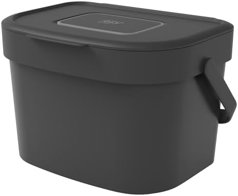 6L Food Waste Kitchen Compost Caddy Bin Wall Mountable Caddy With ...