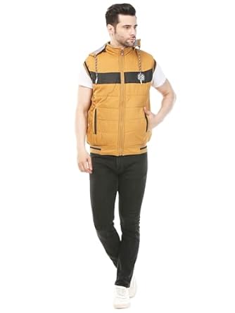 Buy Men's Reversible Half Jacket with Inside Pockets and Hooded Puffer ...
