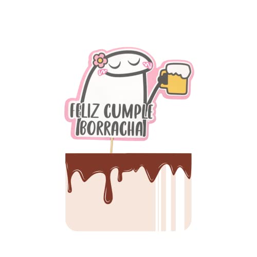 Cake Topper Letrero para Pastel Meme Flork"Feliz cumple borracha ...