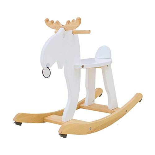 ECSWP Children’s Household Small Wooden Horse Wooden Rocking Horse Kids ...