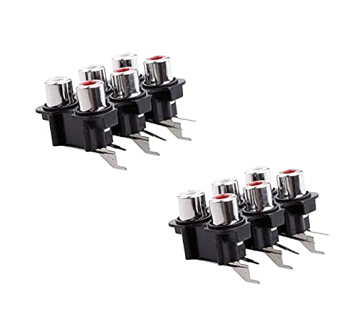 AVS COMPONENTS 6 RCA Female Socket Jack PCB Mount Audio Video AV Socket ...