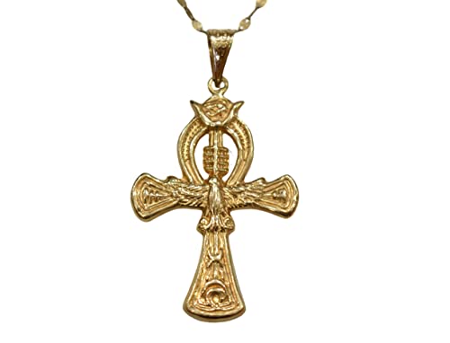 Amazon.com: Egyptian Handmade Ankh Cross Key of Life 18K Solid Yellow ...