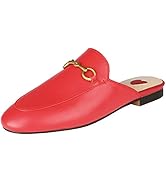 Amazon.com | Arqa Fur Mules for Women Comfortable Leather Buckle Mule ...
