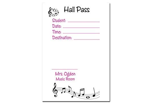 Amazon.com: Personalized Music Teacher Note Hall Pass Notepad : Home ...