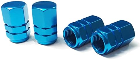 Amazon | 【COTRAX】エアバルブキャップ アルミ 製 ホイール タイヤ キャップ 軽 自動車 バイク アメリカンタイプの自転車用 な汎用パーツ 六角型 4個セット (スカイブルー ...