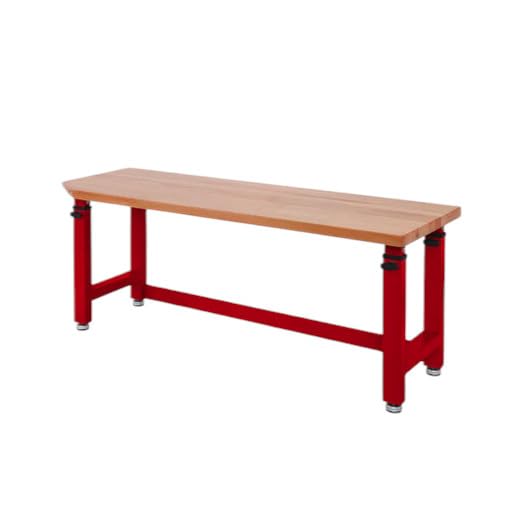 Heavy-Duty Height Adjustable Workbench Table, Maple Wood Top, Steel ...