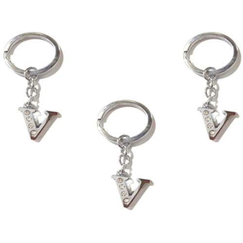Rashi Traders Alphabet V Chrome Key Chain (pack Of 3) : Amazon.in: Fashion