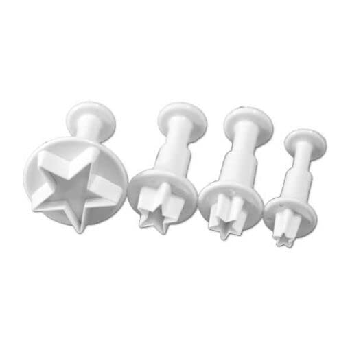 Buy Star Shape Plunger Cutter Set of 4 Pcs - SugarCraft Fondant Plunger ...