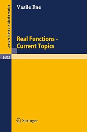 Real Functions - Current Topics (Lecture Notes in Mathematics, 1603 ...