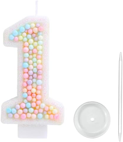 Amazon.com: Sweety Colorful Candy Shaped Number Cake Candle, Sequin ...