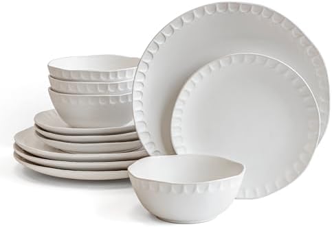 Amazon.com | over&back Dinnerware Set - Stoneware Dish Set with Dinner ...