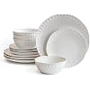 Amazon.com | over&back Dinnerware Set - Stoneware Dish Set with Dinner ...