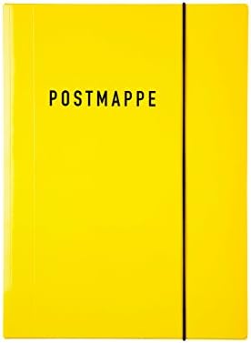 Idena 10372 - Postmappe DIN A4, Glanzkarton mit Gummizug, gelb, 1 Stück ...