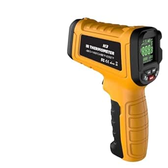 Amazon.com: Infrared Temperature Gun Pyrometer 50:1 Industrial Laser ...
