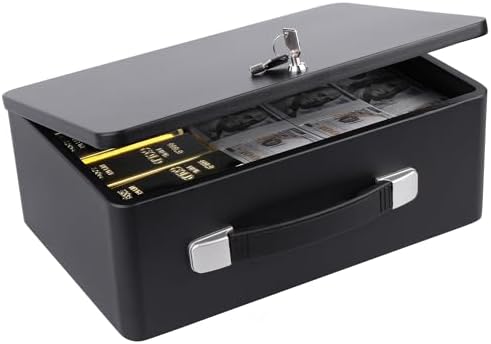 YIYITOOLS Fireproof Document Box with Carrying Handle, Resistance ...