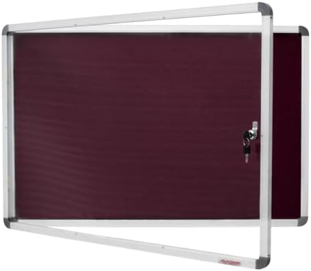 ALKOSIGN Felt Notice Board with Acrylic Cover - Maroon (3FT x 3FT ...