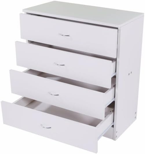 Cómoda simple de madera MDF con 4 cajones, cajones modernos con amplio ...