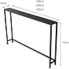 Narrow Console Table 15CM Depth Tall Side Table for Sofa Entryway ...