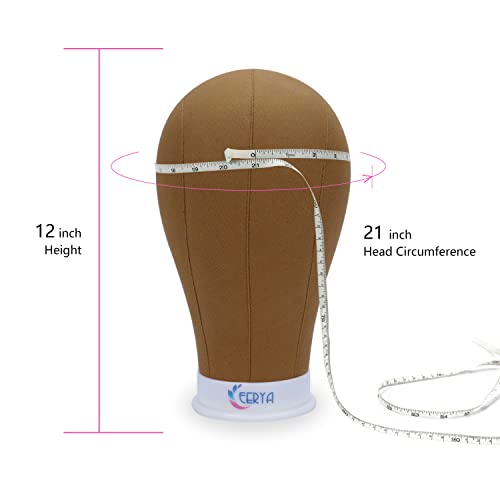 Snapklik.com : Eerya Wig Head Canvas Block Head 21 Inch Wig Head Stand ...