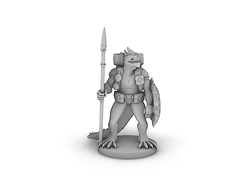 Amazon.com: Lizardfolk Fighter With Shield and Spear Tabletop DND ...