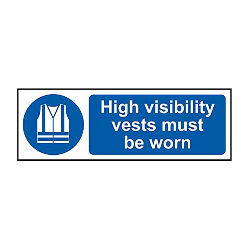 Hi-Vis Vests Must Be Worn Safety Sign, Non Adhesive Rigid PVC, 600mm x ...