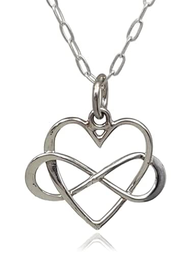 Amazon.com: Sterling Silver Infinity Heart Charm Necklace, 18 ...
