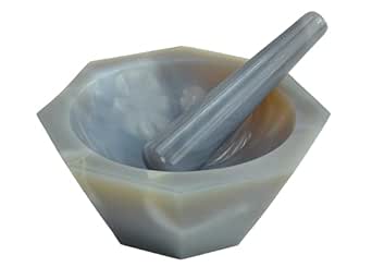 LABART Agate Mortar and Pestle Set Grey | 2.5" Inner Diameter | for ...